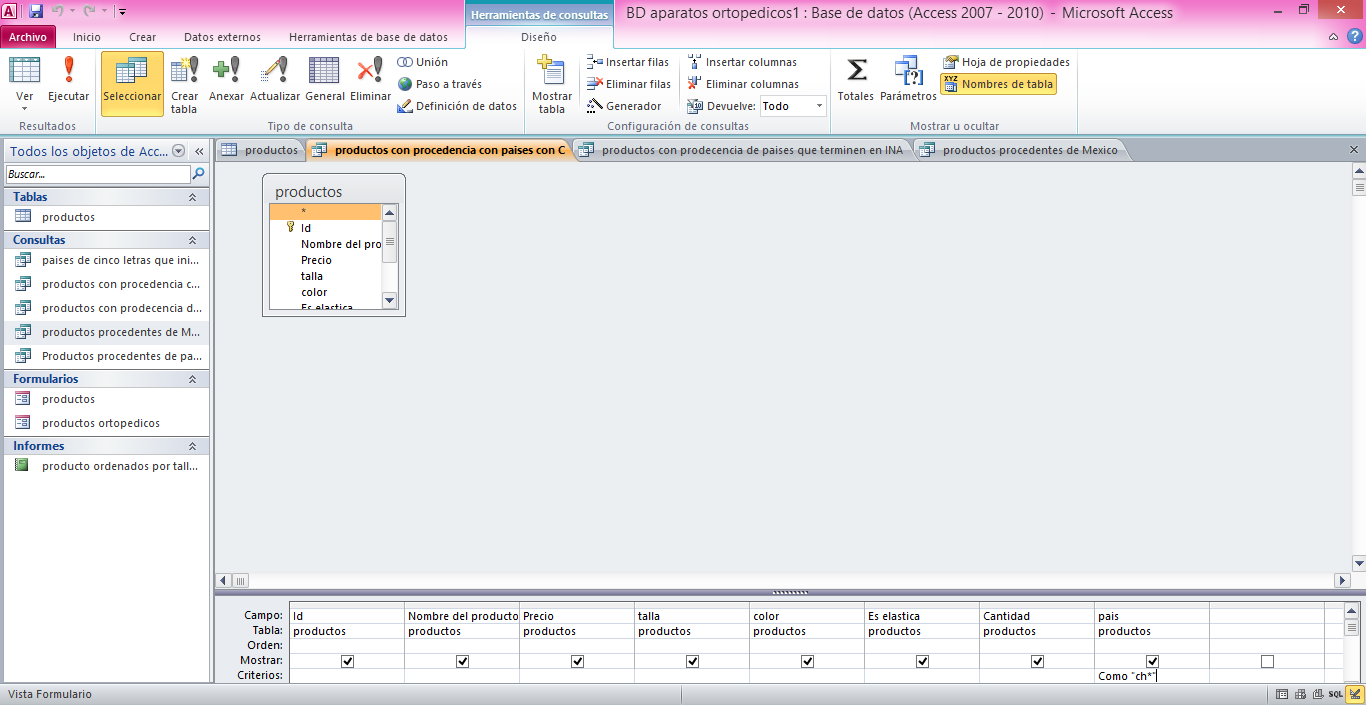 El mundo marino : Como crear una consulta en Access