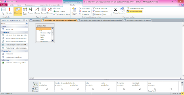 El mundo marino : Como crear una consulta en Access