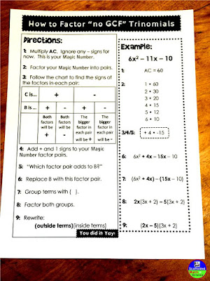Scaffolded Math and Science: Quadratics flow- and anchor charts, oh my!