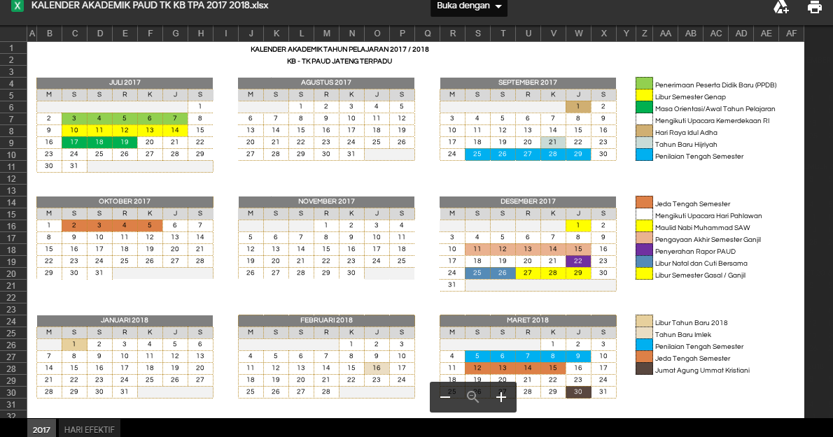 Kalender Pendidikan 2018/2019 PAUD/TK | Akreditasi PAUD 2018