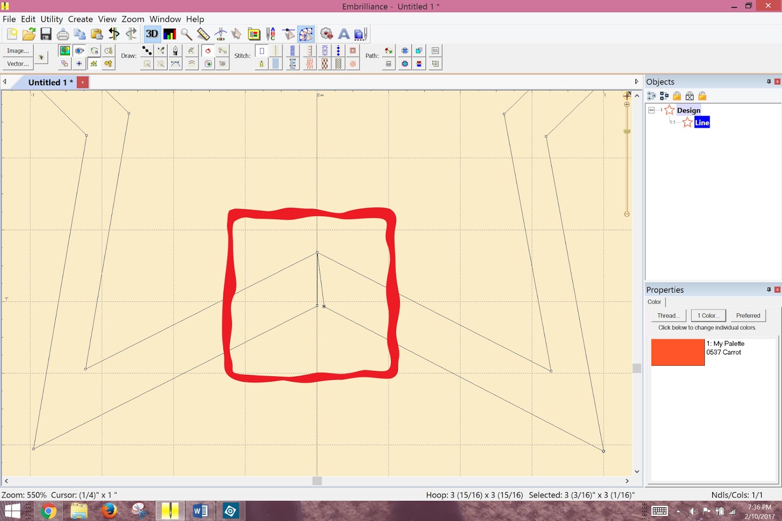 Stitching Adventure: Stitch Artist - Creating an Outline using Two Objects