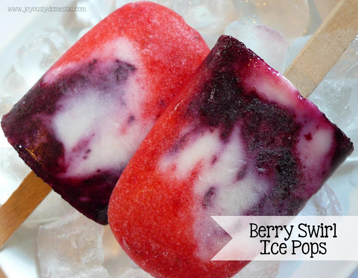 Joyously Domestic: Berry Swirl Ice Pops
