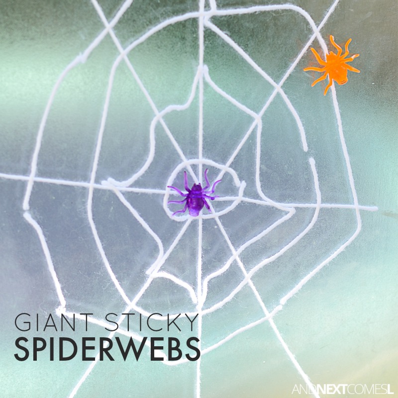 Giant Sticky Spiderwebs {Halloween Craft for Kids} | And Next Comes L ...