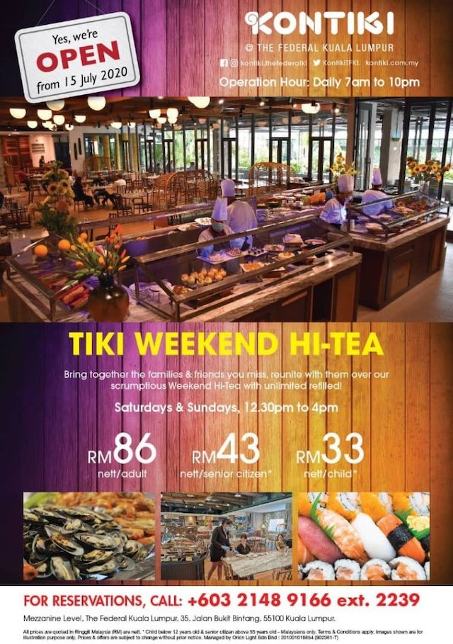 Tiki Weekend Hi Tea @ Kontiki Restaurant, The Federal KL