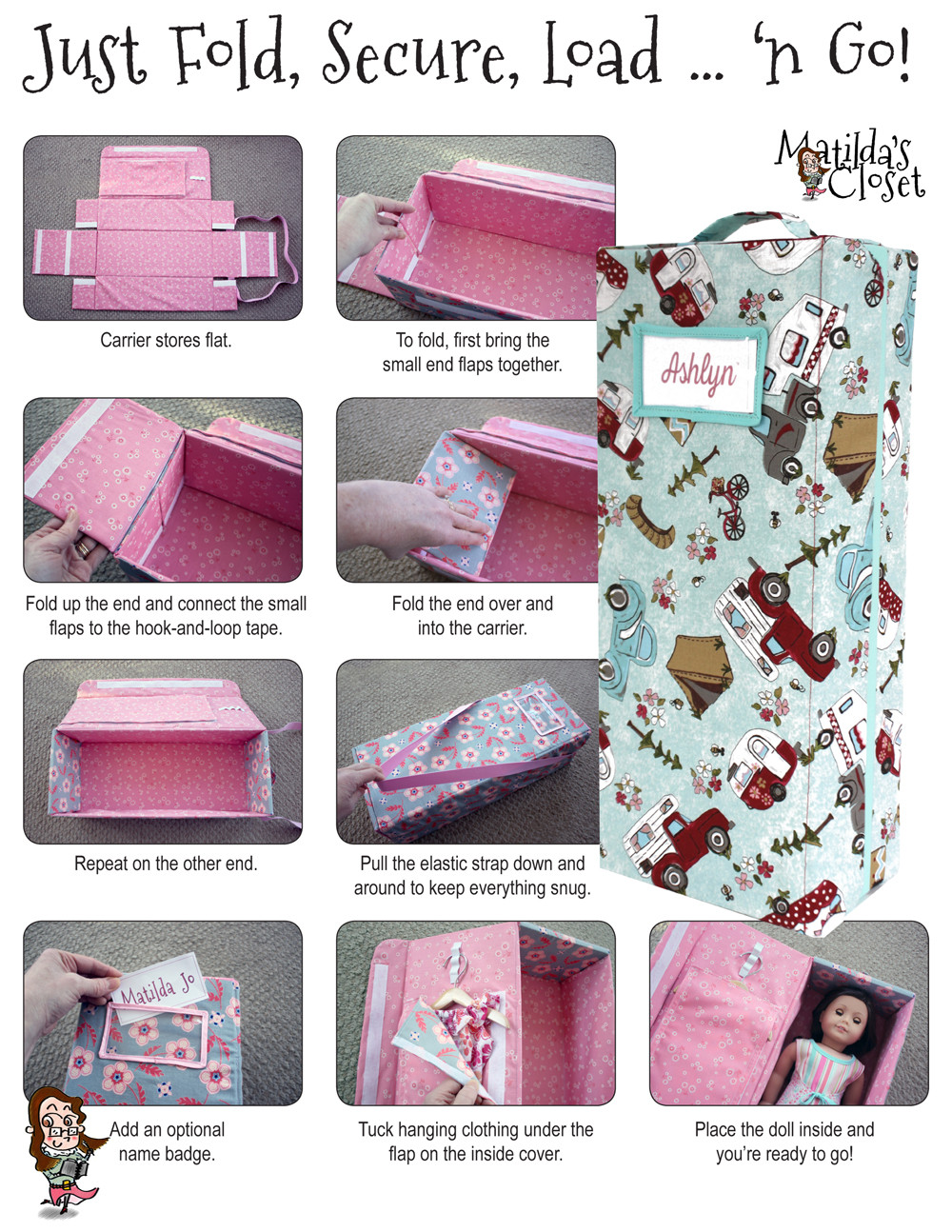 Karen Mom of Three's Craft Blog: Make A Fun Fold n' Go Doll Carrier ...
