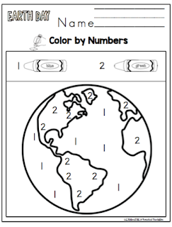 Earth Day Color by Number-Trace the Pictures and More ~ Preschool ...