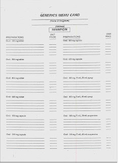 PHARMACY: Generics Menu Cards
