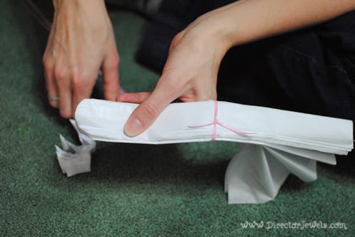 8. Fan out the layers on one side of your center.