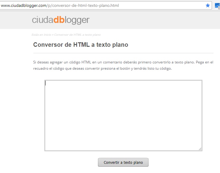 Convertir Codigo HTML a Texto Plano