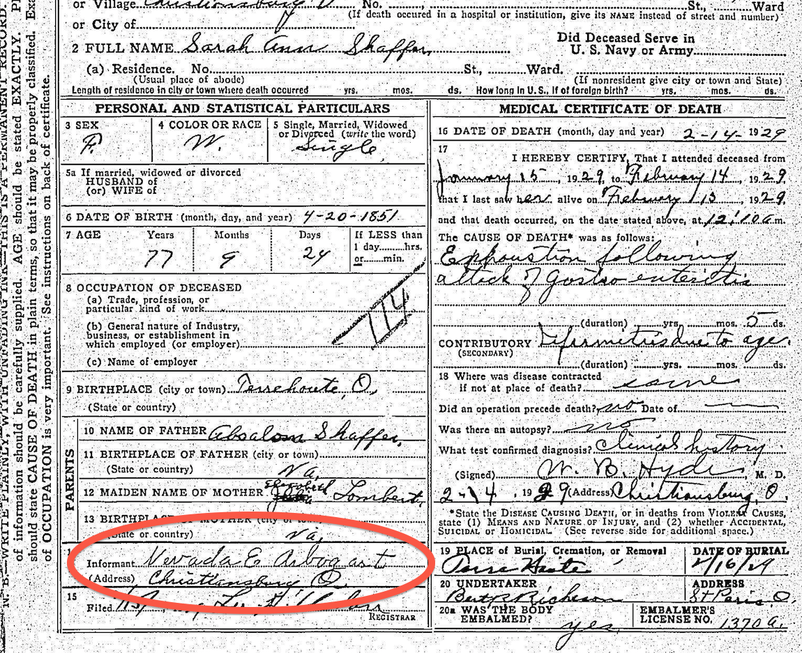 Descendants of the Shaffer and Zirkle Family: 52 Ancestors Week 5: Mary ...