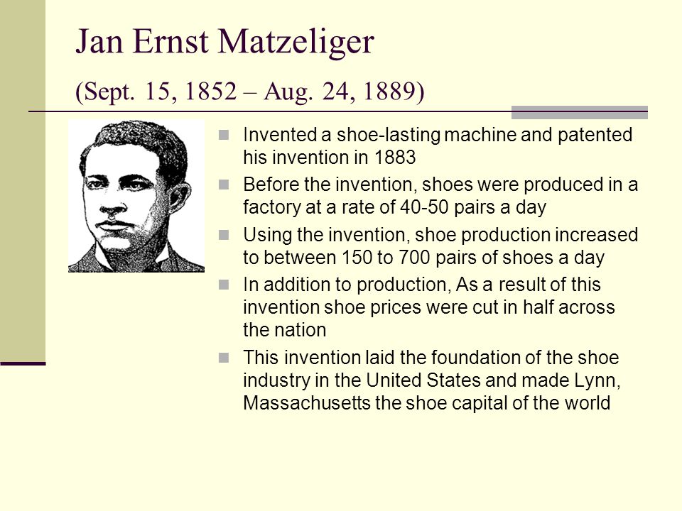 WORDS FROM MURPHY BROWNE: JAN ERNST MATZELIGER REVOLUTIONIZED THE SHOE ...