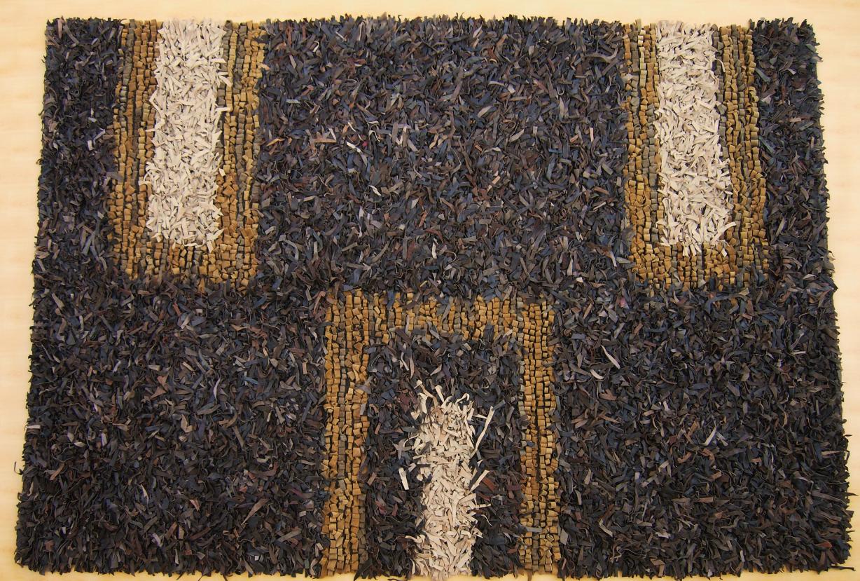 Leather carpets, Leather shaggy rugs, leather shag rugs india, leather ...