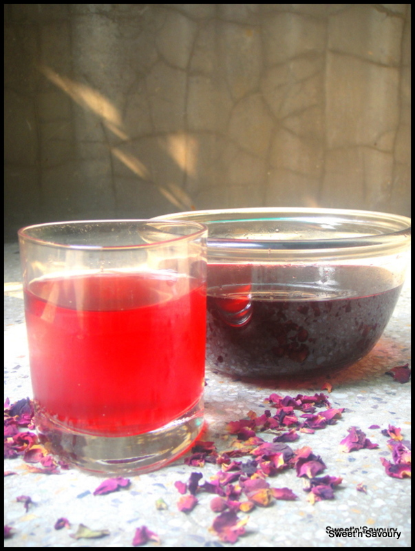 Sweet 'n' Savoury: Gulab (Rose) Sherbat and Winners of our Giveaway