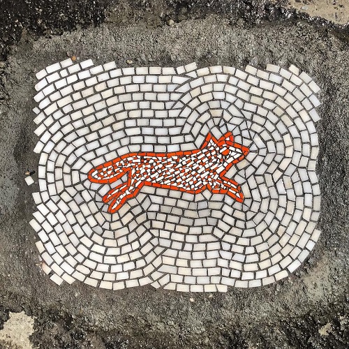 My Owl Barn: Jim Bachor Beautifies Potholes with Colorful Mosaics
