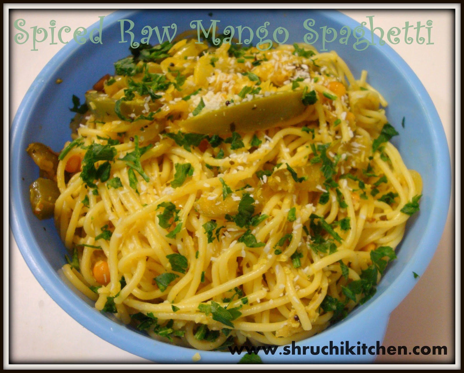 Shruchi Kitchen: Spiced Raw Mango Spaghetti