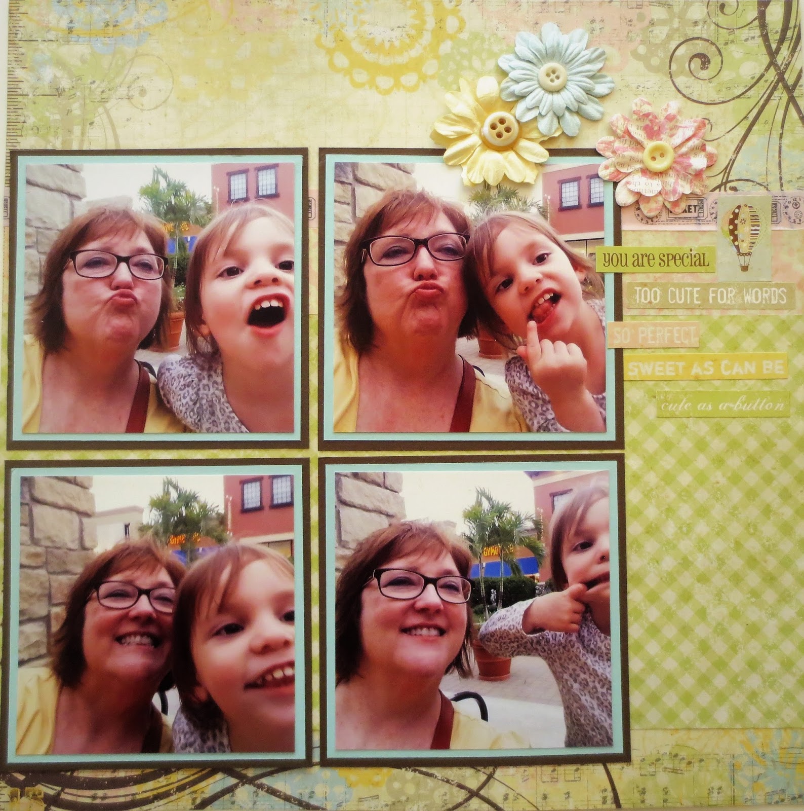Random Memories: Two Page Scrapbook Layout - "My Sunshine"