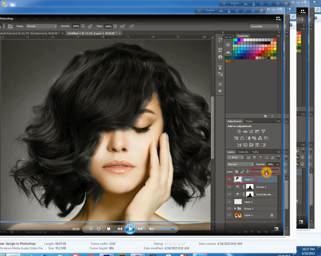 Photoshop Tutorials: Black Hair Design in Photoshop