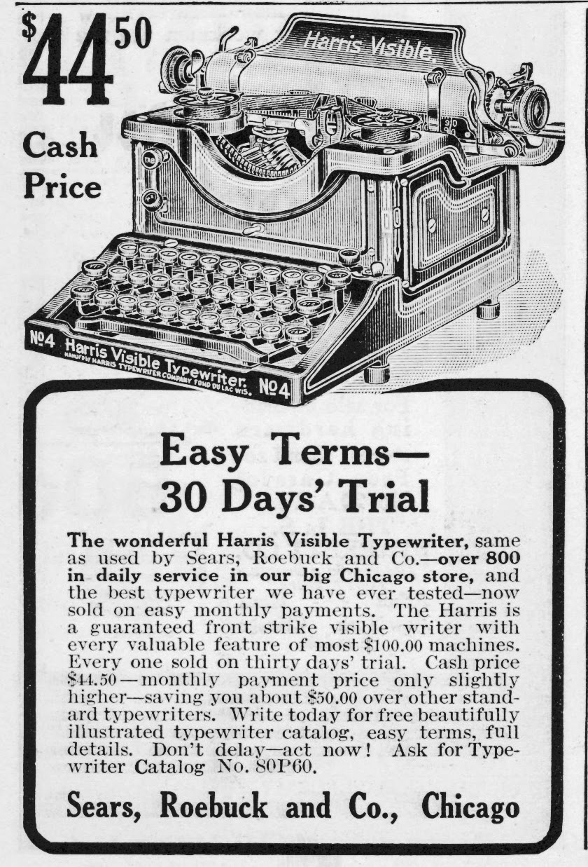 Davis Typewriter Works: Harris Visible, Rex Visible, Demountable; Name ...