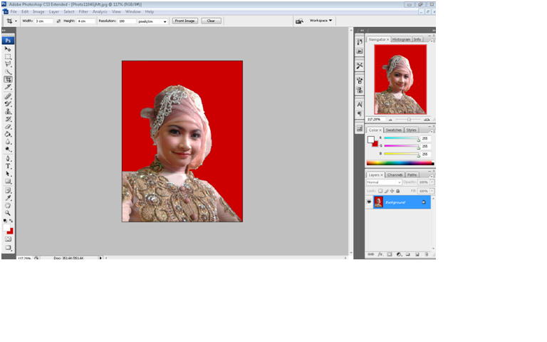 Tutorial buat pass foto 3x4 dengan Photoshop CS3