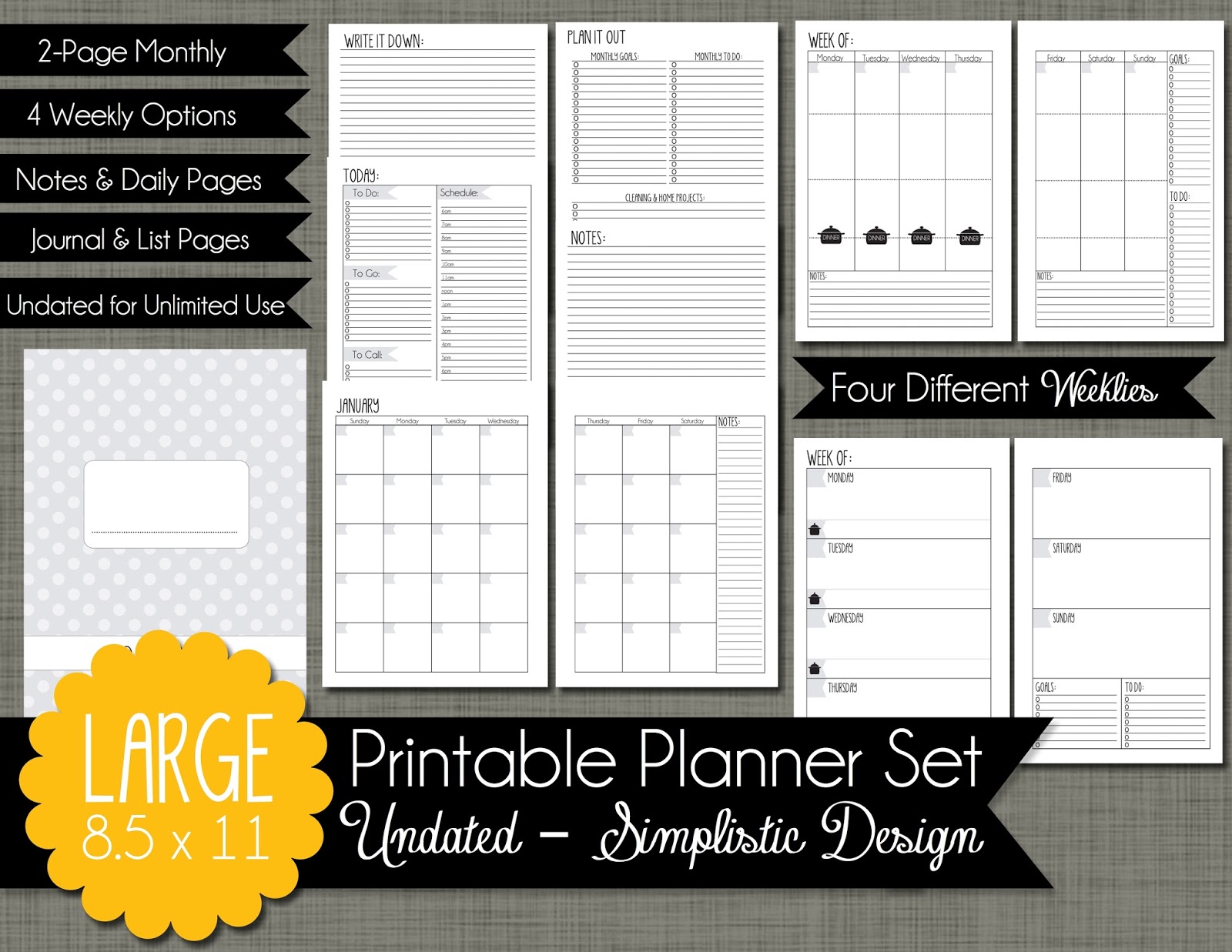 The Polka Dot Posie: How to Print & Assemble our Large Planner Pages