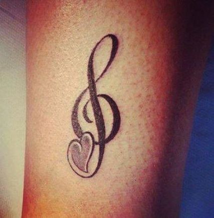 150+ Meaningful Treble Clef Tattoo Designs for Music Lovers (2019 ...
