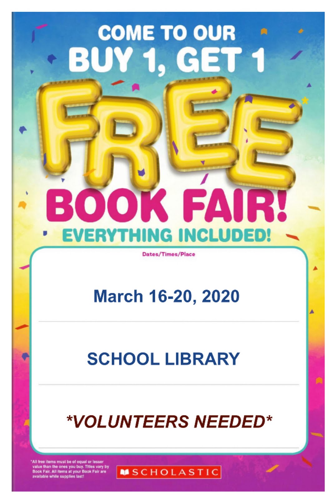 Marguerita Elementary PTA: 📚 Spring BOGO Book Fair 📚 - CANCELED