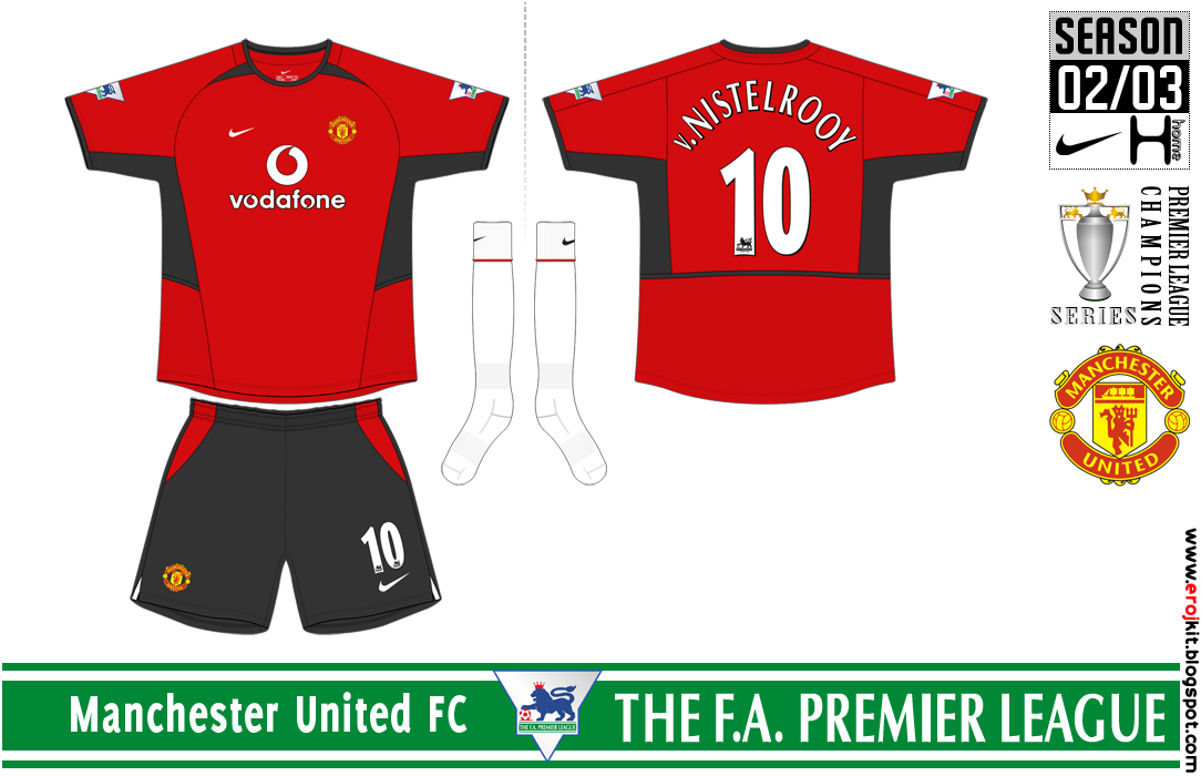 Kit Design, by eroj: 2002-03 Manchester United (Home, Away e Third)