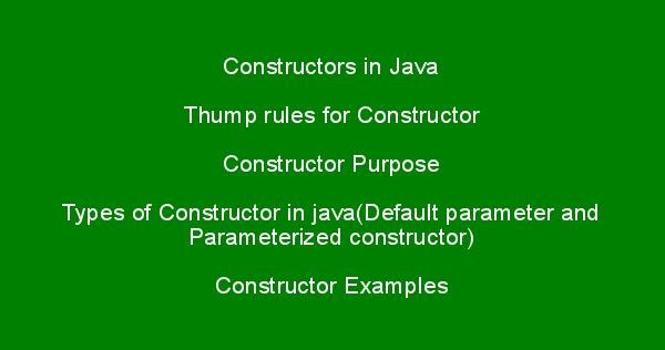 Constructors In Java Types Of Constructors In Java Examples Purpose