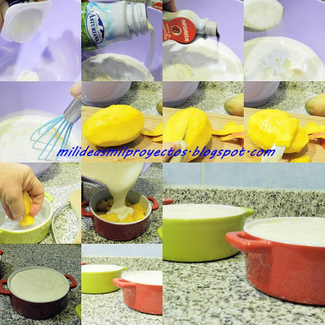MANGO CON CREMA Y CRUJIENTE - Mil ideas, mil proyectos