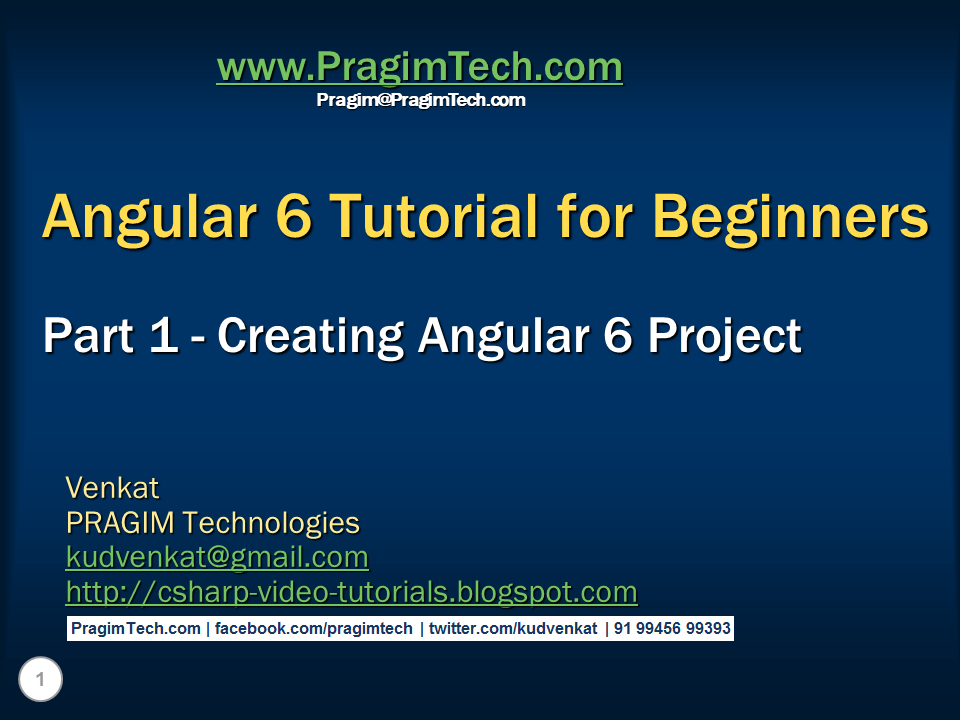 Sql Server Net And C Video Tutorial Creating Angular 6 Project Slides