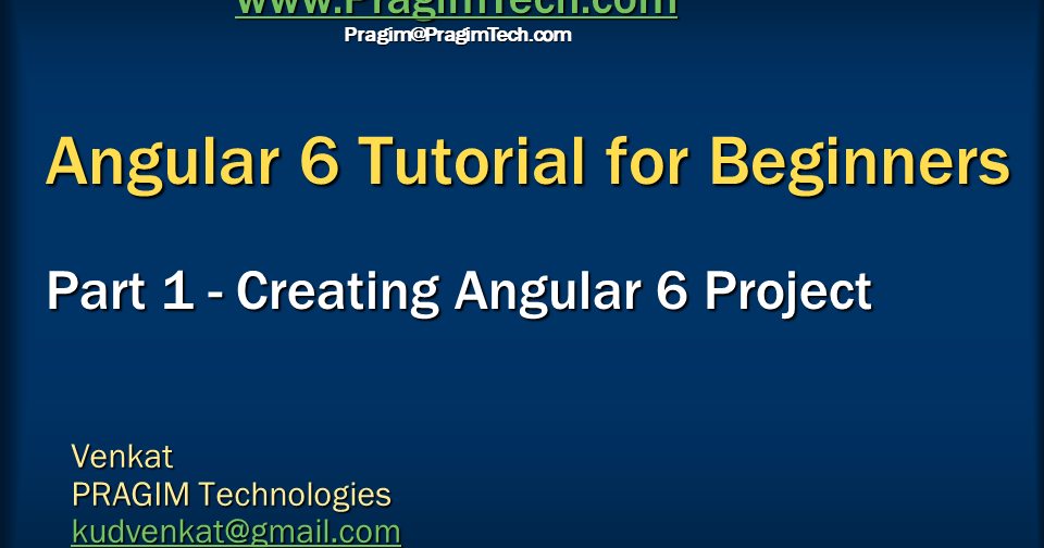 Sql Server Net And C Video Tutorial Creating Angular 6 Project Slides