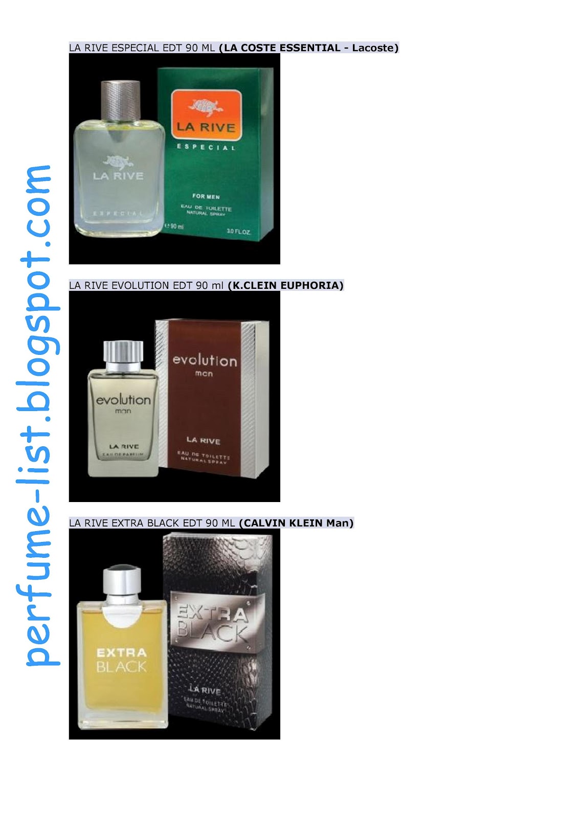 PERFUME DUPE LIST: La Rive