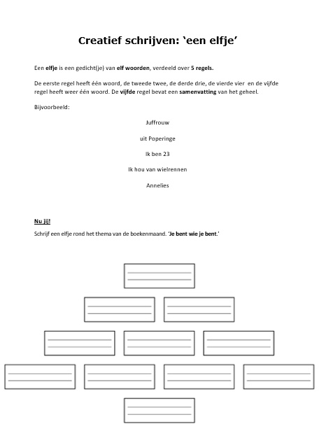 Juf Annelies in de lagere school: Creatief schrijven: een elfje