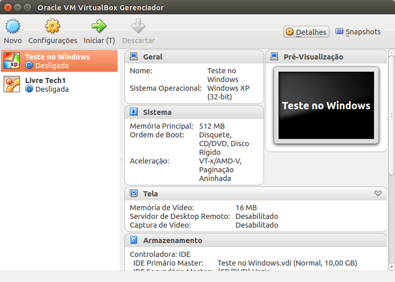 Tutorial criando uma VM no VirtualBox