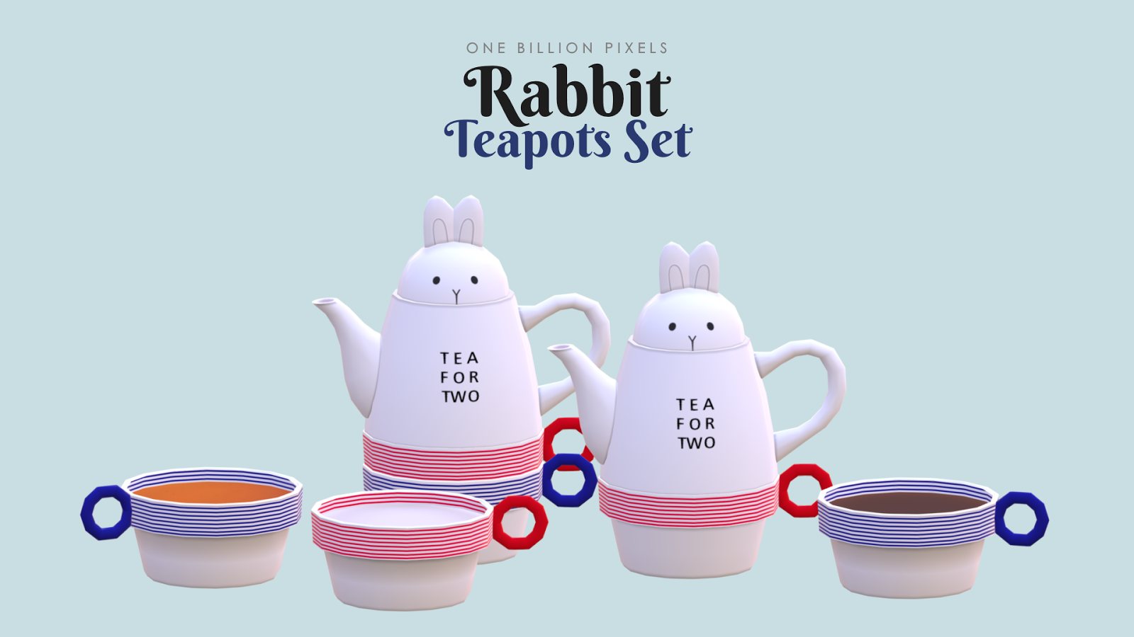 Rabbit Teapots Set (The Sims 4) - One Billion Pixels