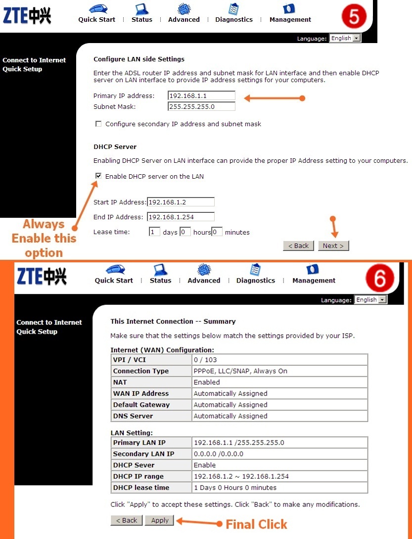 Internet Settings for PTCL DSL Modem and Router | Paktron - Pakistani ...