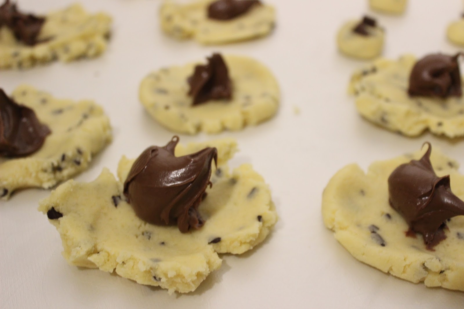 Mit Nutella gefüllte Kekse