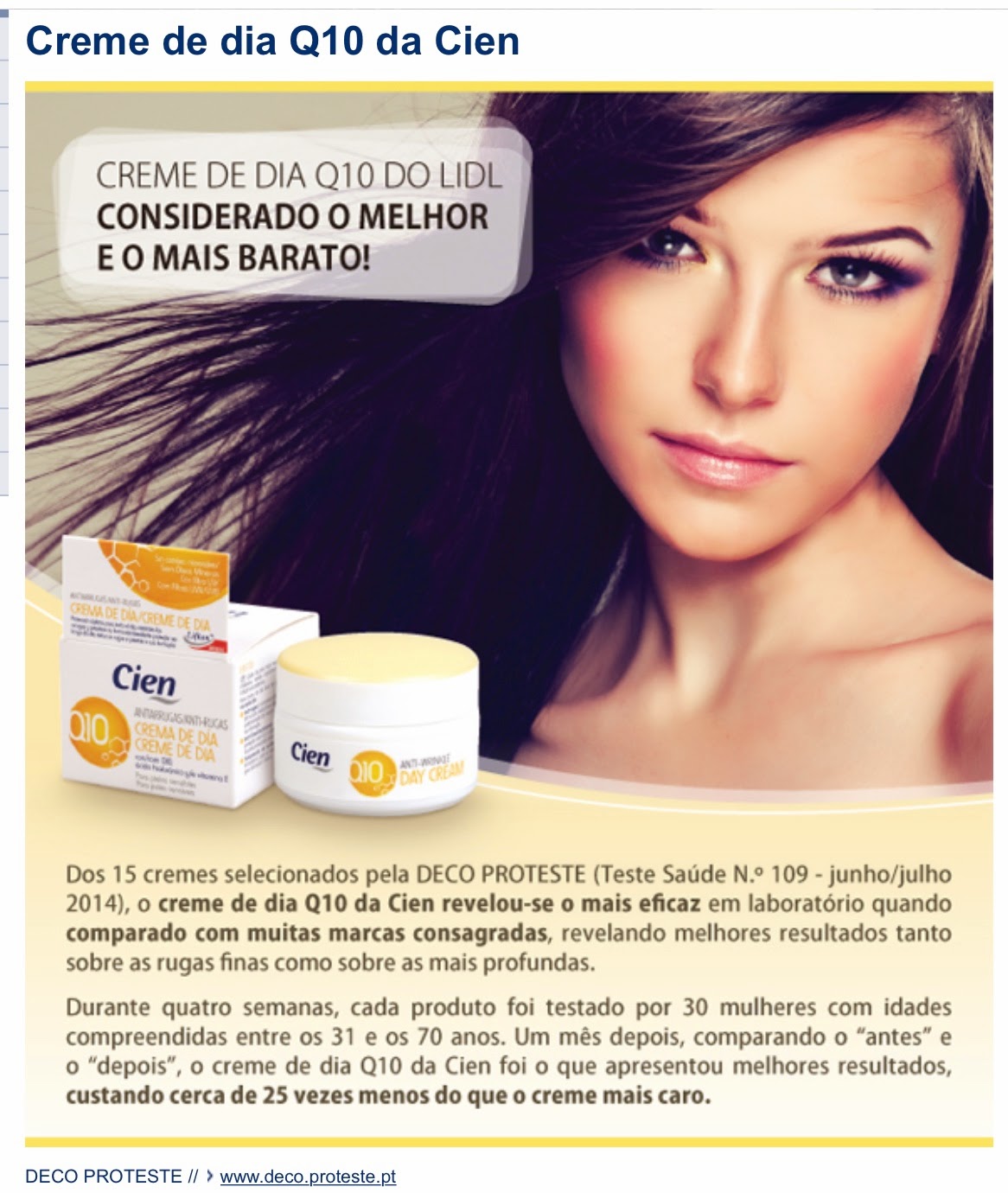 LIDL: Creme Cien Q10 considerado o melhor e mais barato anti rugas - ZAREAR