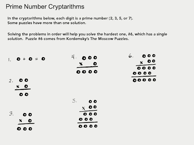 1001 Math Problems: Prime Number Cryptarithms
