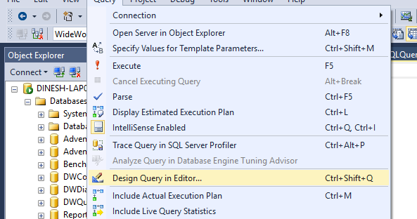 Dinesh's Blog :::: Being Compiled ::::: SQL Server Query Editor with Query Window