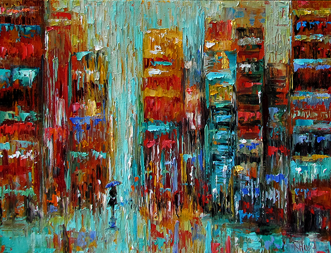 Debra Hurd Original Paintings AND Jazz Art: Cityscape abstract art ...