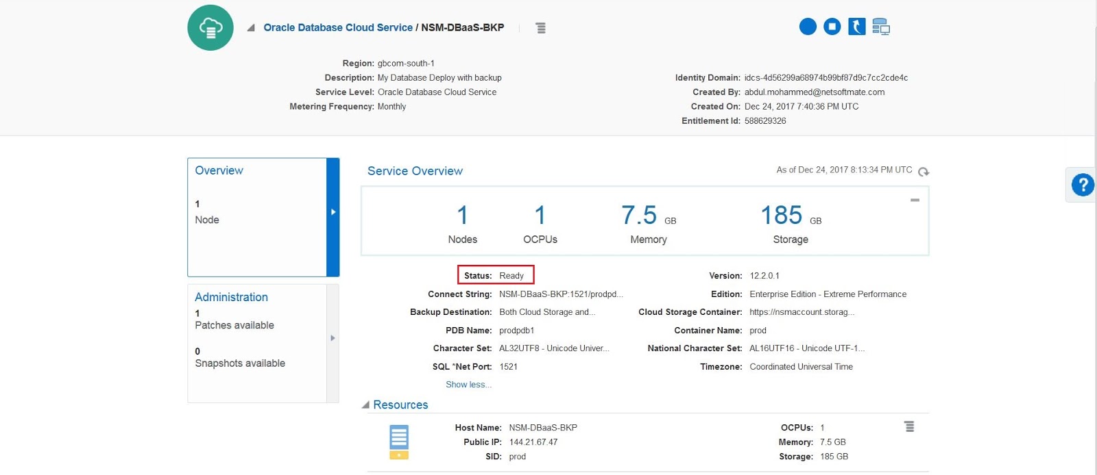 Netsoftmate Technical Blog Oracle Dbcs Create A Database Deployment With Automatic Backup 