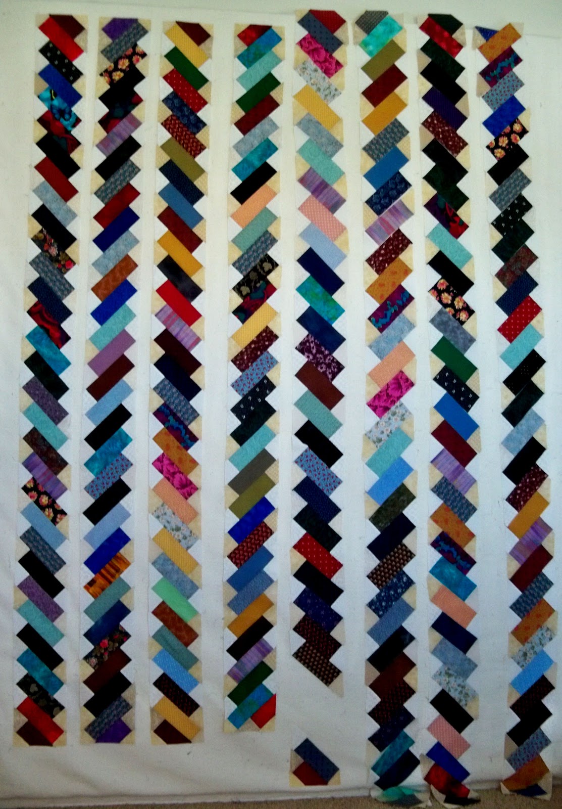 Quilts and Other Good Things: Stacked Bricks - Progress