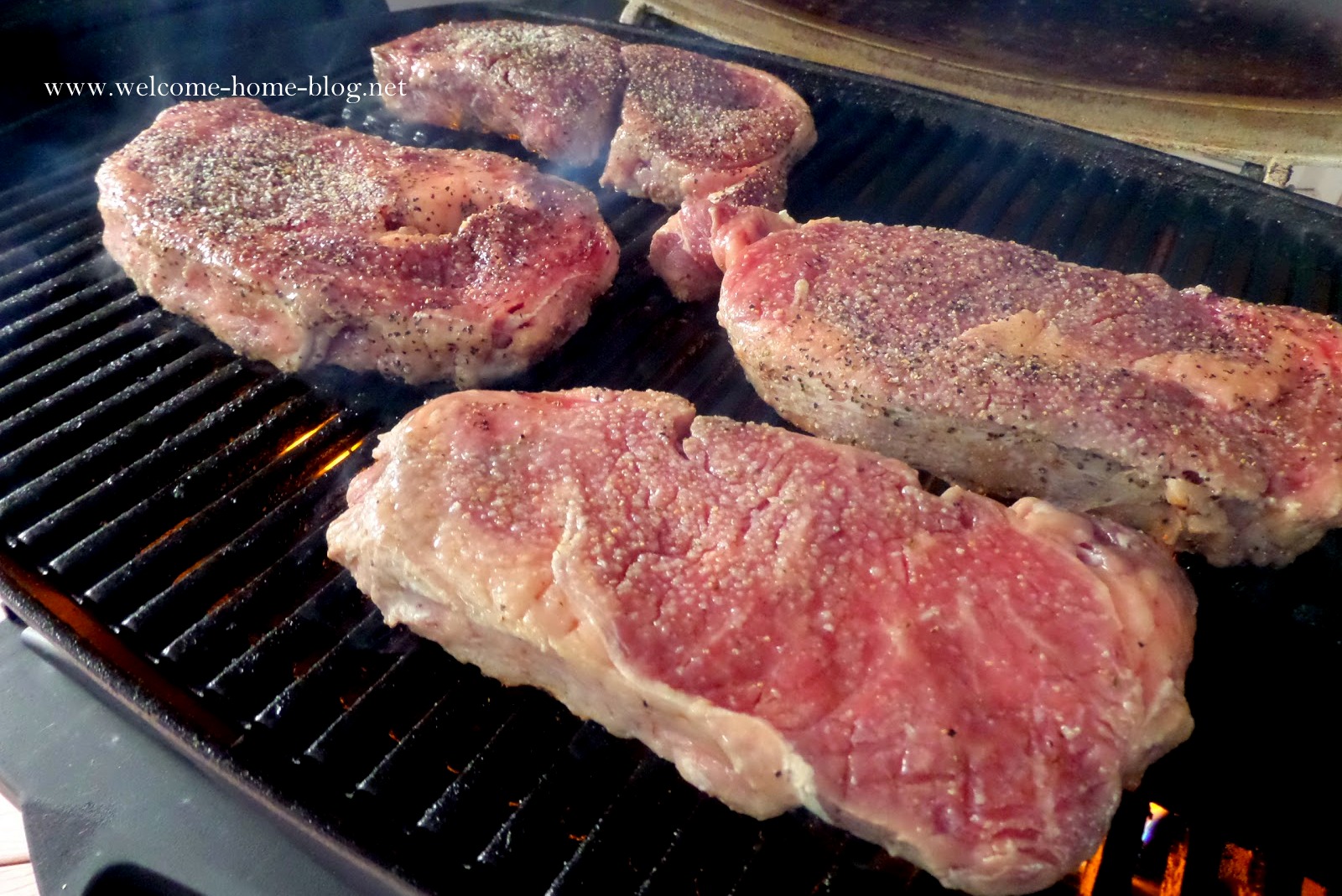 Welcome Home Blog: Rib Eye Steaks and Shrimp