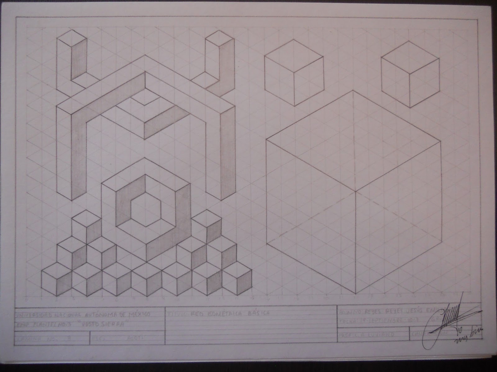 DIBUJO CONSTRUCTIVO II : LÁMINA 3, RED ISOMÉTRICA BÁSICA