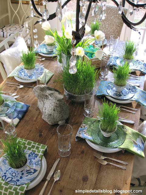 Simple Details: spring table with wheat grass...
