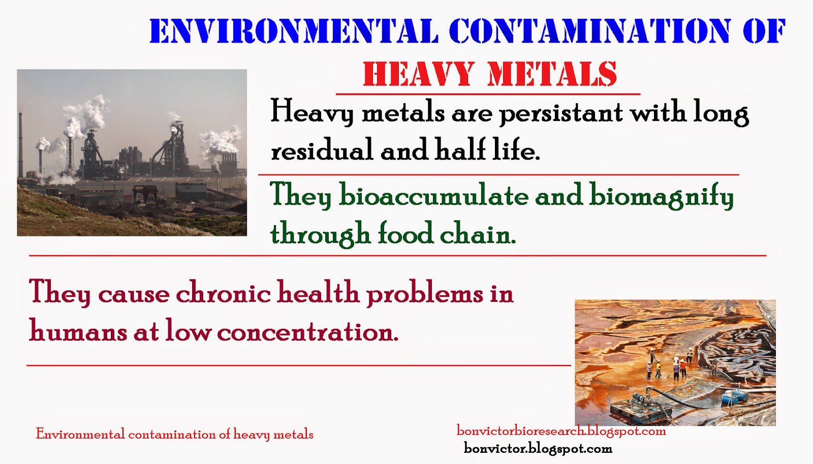 bonvictor bioresearch: Environmental contamination of heavy metals