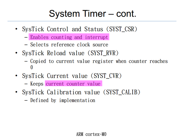 FongArm: ARM Cortex M0 system timer learning notes