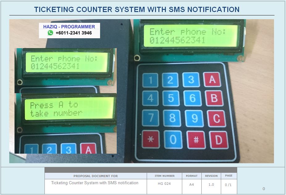Final Year Project: Ticketing Counter Number with SMS notification