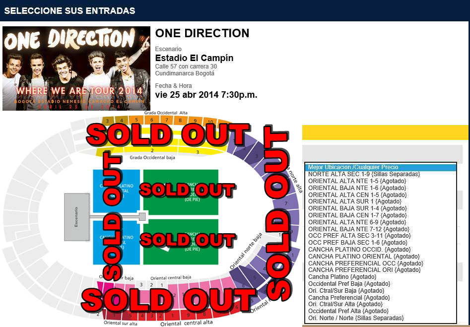 ONE DIRECTION WORLD: ONE DIRECTION AGOTÓ BOLETERÍA PARA SU CONCIERTO EN ...